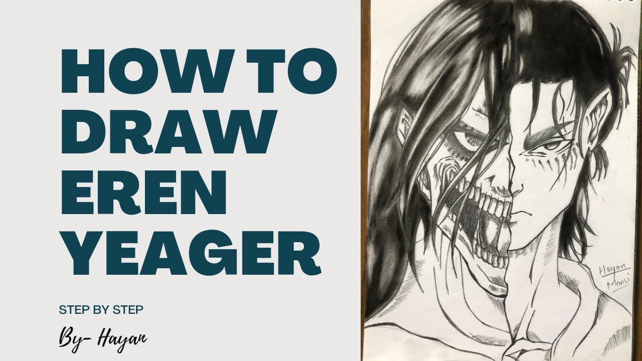 Anime drawing | How to draw EREN YEAGER | EREH! | step by step - YouTube