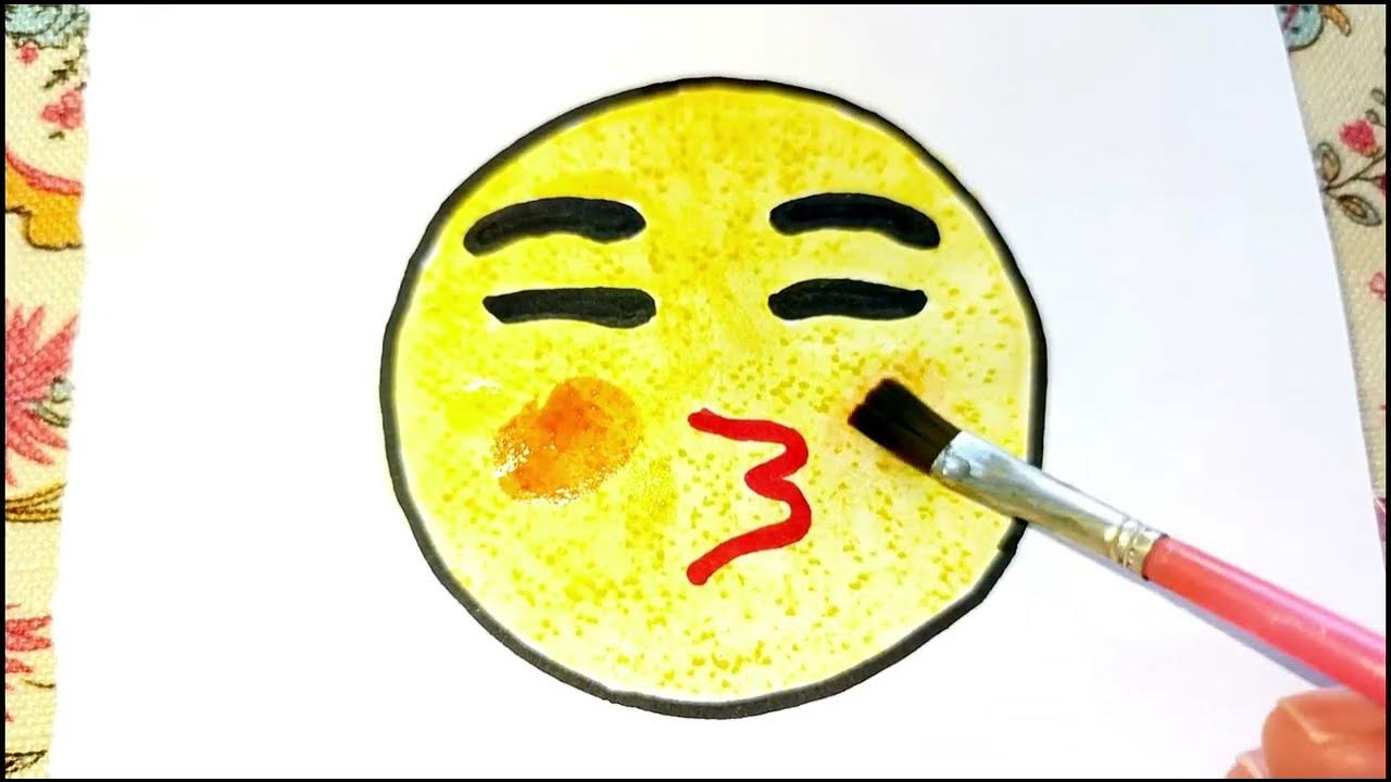 WhatsApp smileys 😚||How to draw smiley face easy||Drawing tutorial ...