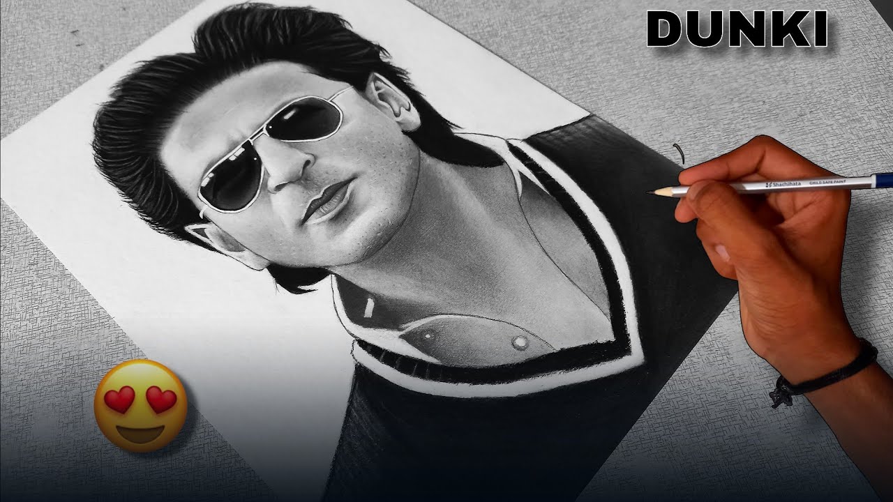 How to Draw Shahrukh Khan's Iconic Dunki Avatar Look 🤫| SRK drawing ...