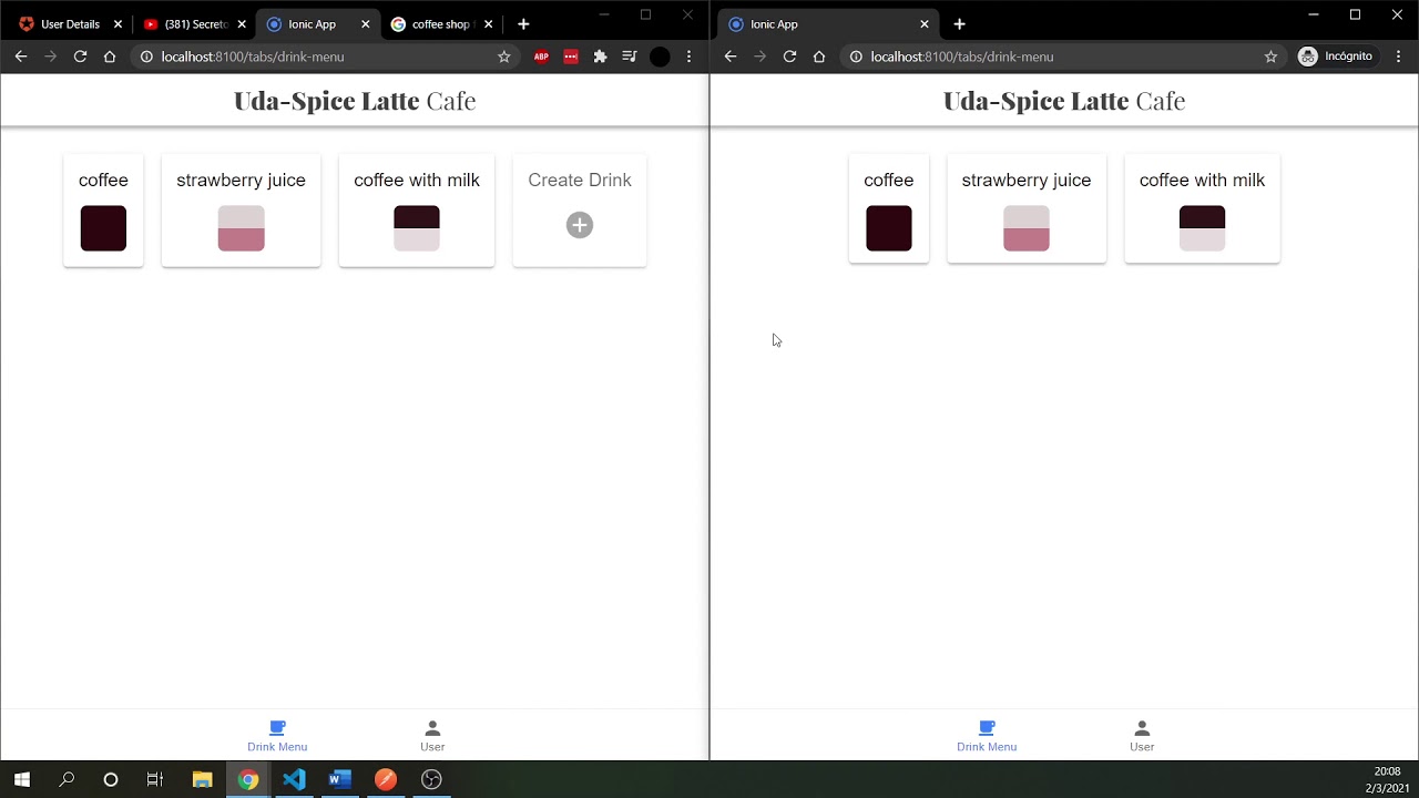 coffee shop full stack demo udacity - YouTube