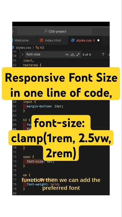 Responsive font size hack in just one line of code! 🚀 #ResponsiveDesign ...
