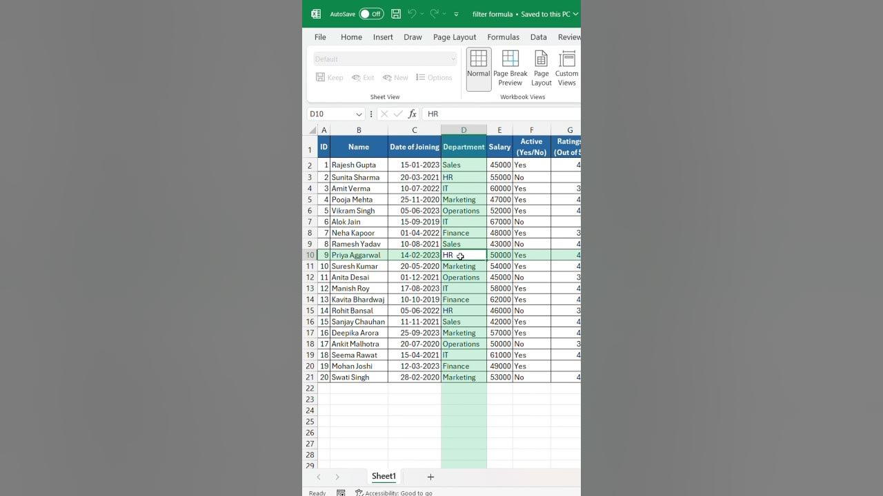 Focus cell in Excel, new feature in Excel, highlight column & row # ...