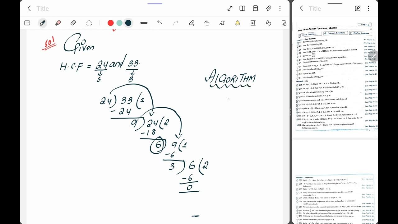 Find the HCF of 24 and 33 by using division algorithm. - YouTube