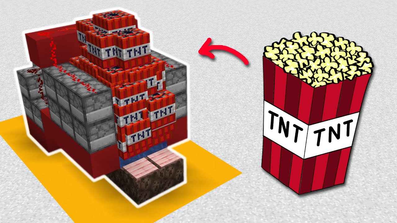 How to make POPCORN TNT Cannons in Minecraft - YouTube