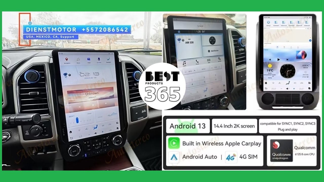 Android 8+128GB 14.4" For Ford F150 F250 2015-2021 Tesla Style Car GPS ...