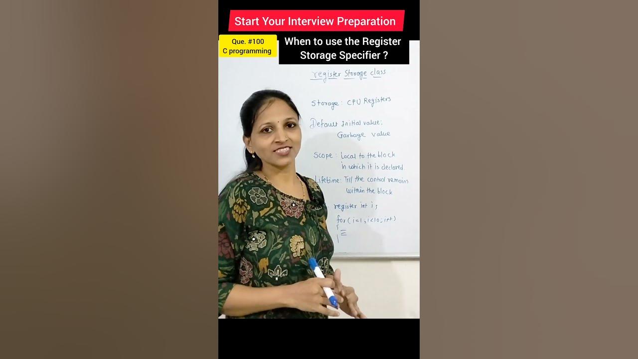 Programming Interview Question 100 | When to use Register Storage Specifier? #shorts # ...