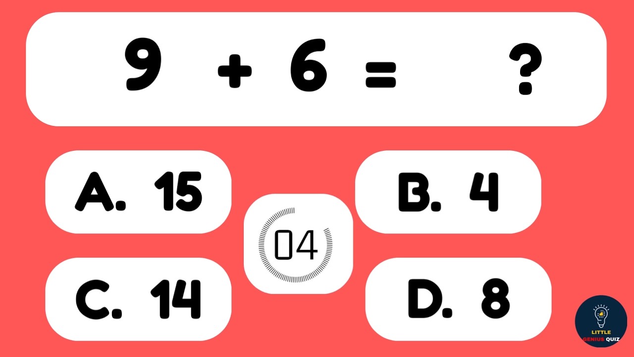 Fun Plus and Minus Quiz for Kids | 20 New Math Questions (Part 2) - YouTube
