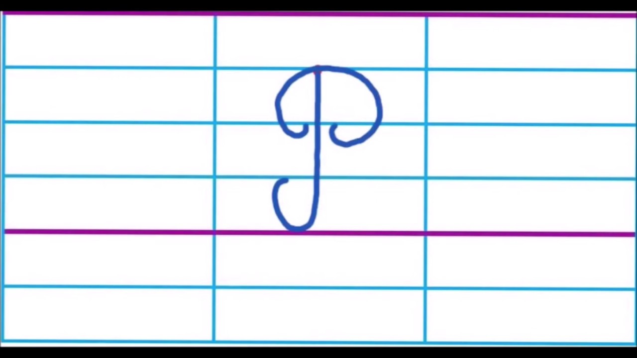 La lettre P en majuscule cursive - YouTube