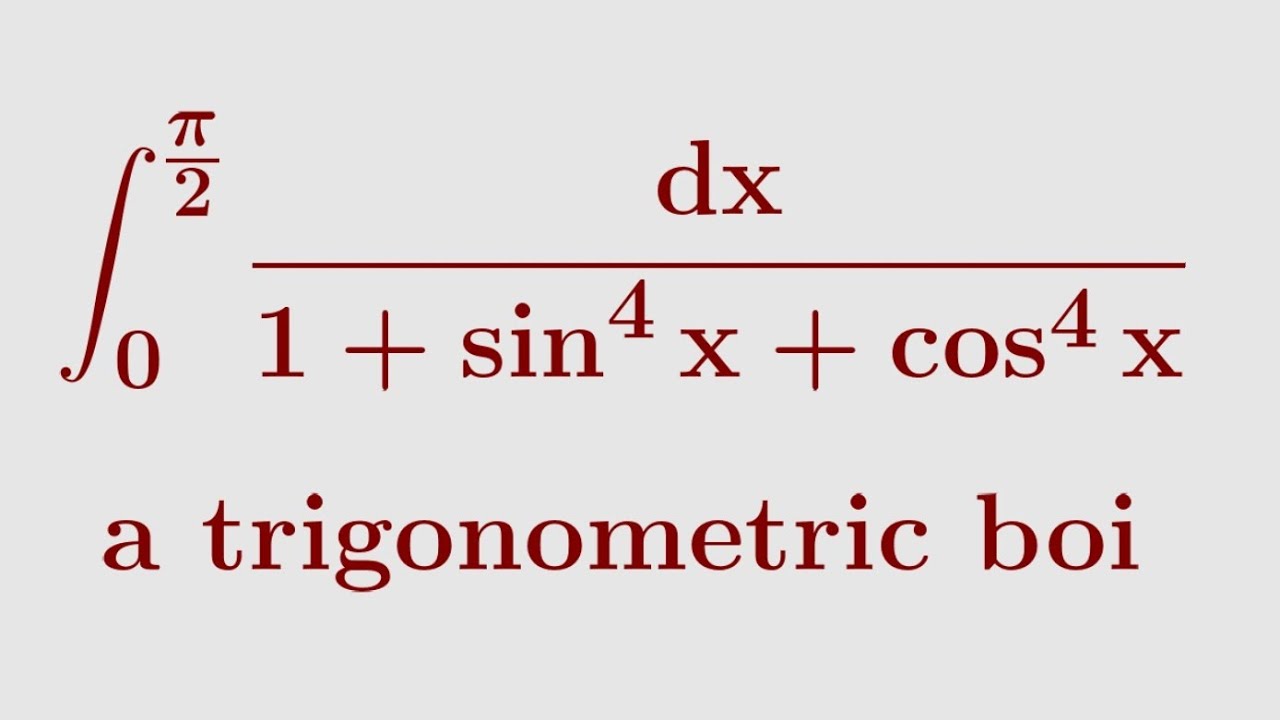 A cool trigonometric integral - YouTube