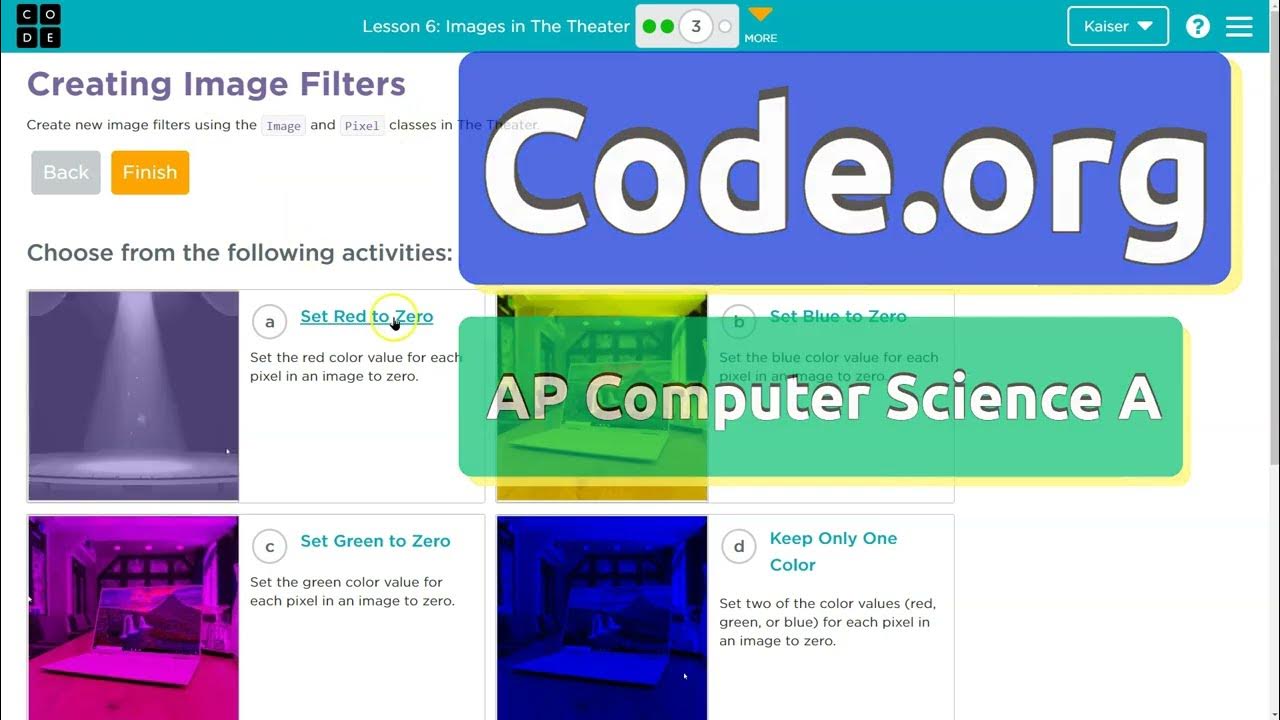 Code.org Lesson 6.3 Images in The Theater | Tutorial with Answers | CSA Unit 5 - YouTube
