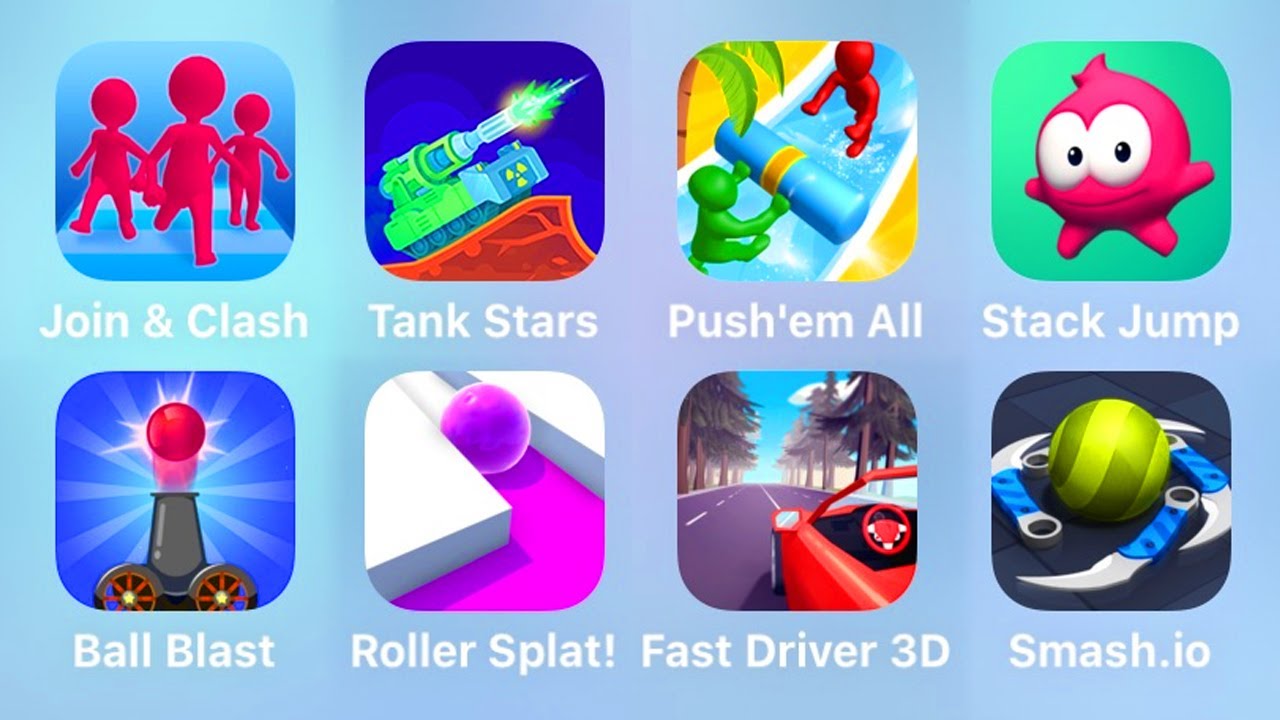 Join & Clash, Tank Stars, Push'em All, Stack Jump, Ball Blast, Roller ...