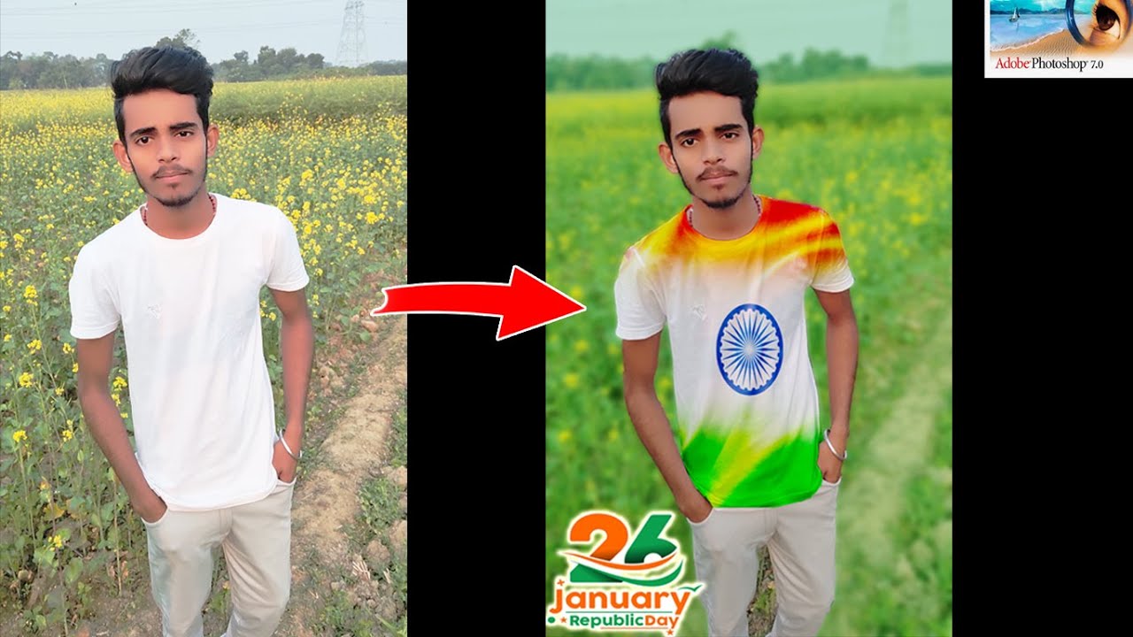 How to Edit Indian Flag Men Shirt Photo Editing in Photoshop | Dress ...