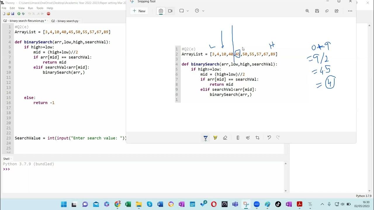 Cambridge Computer Science - Mock paper #cambridge #computerscience #binarysearch #recursion ...