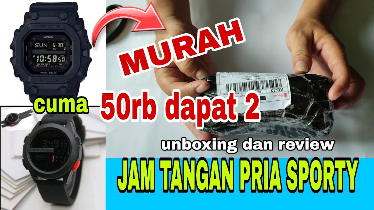 JAM TANGAN PRIA SPORTY MURAH, Unboxing dan review - YouTube