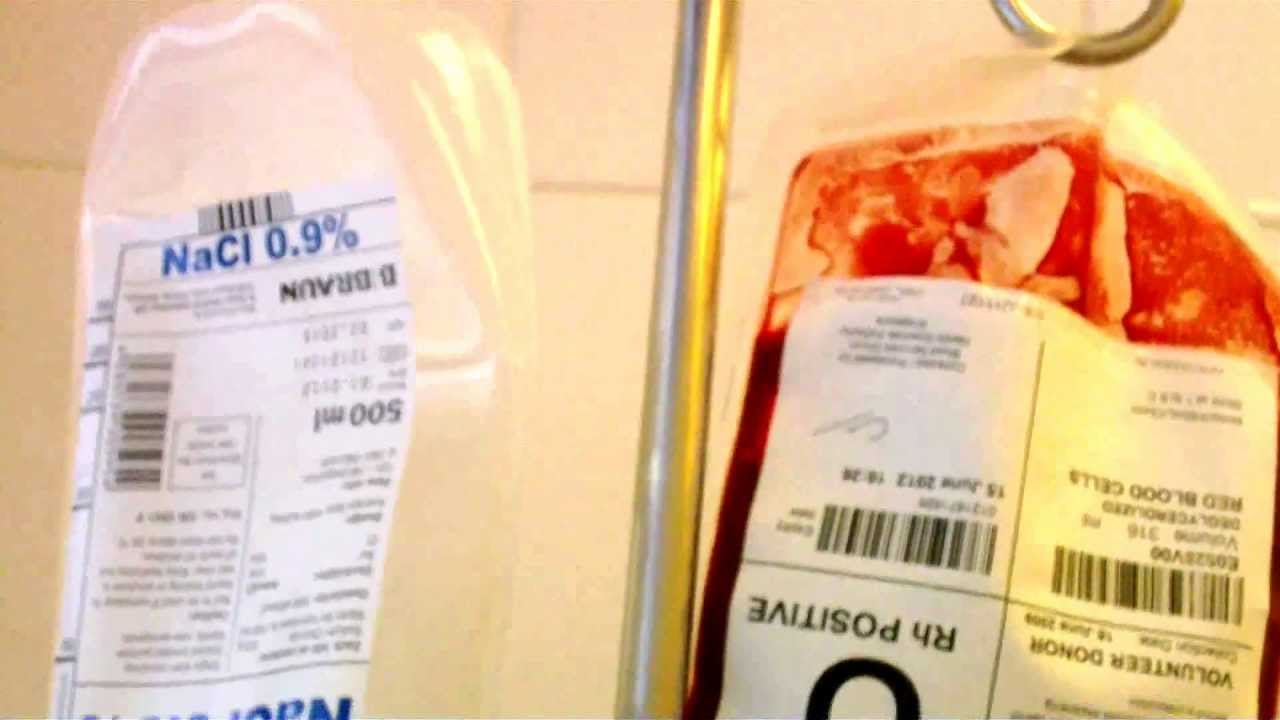 Saline Water Running Together with Blood Transfused - YouTube