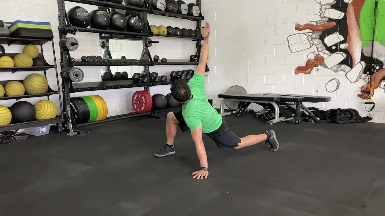 Walking Spiderman Stretch with Reach - YouTube