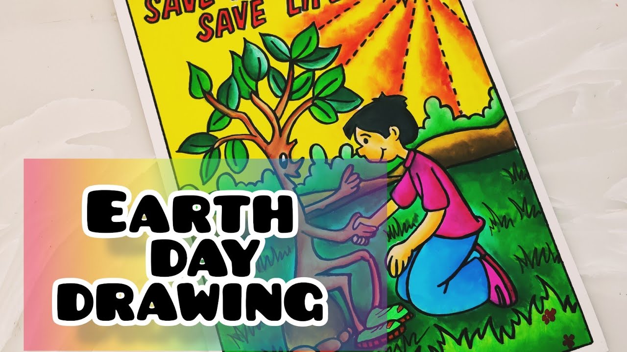 Earth Day Drawing / Earth Day Poster Drawing /World Earth Day Drawing ...