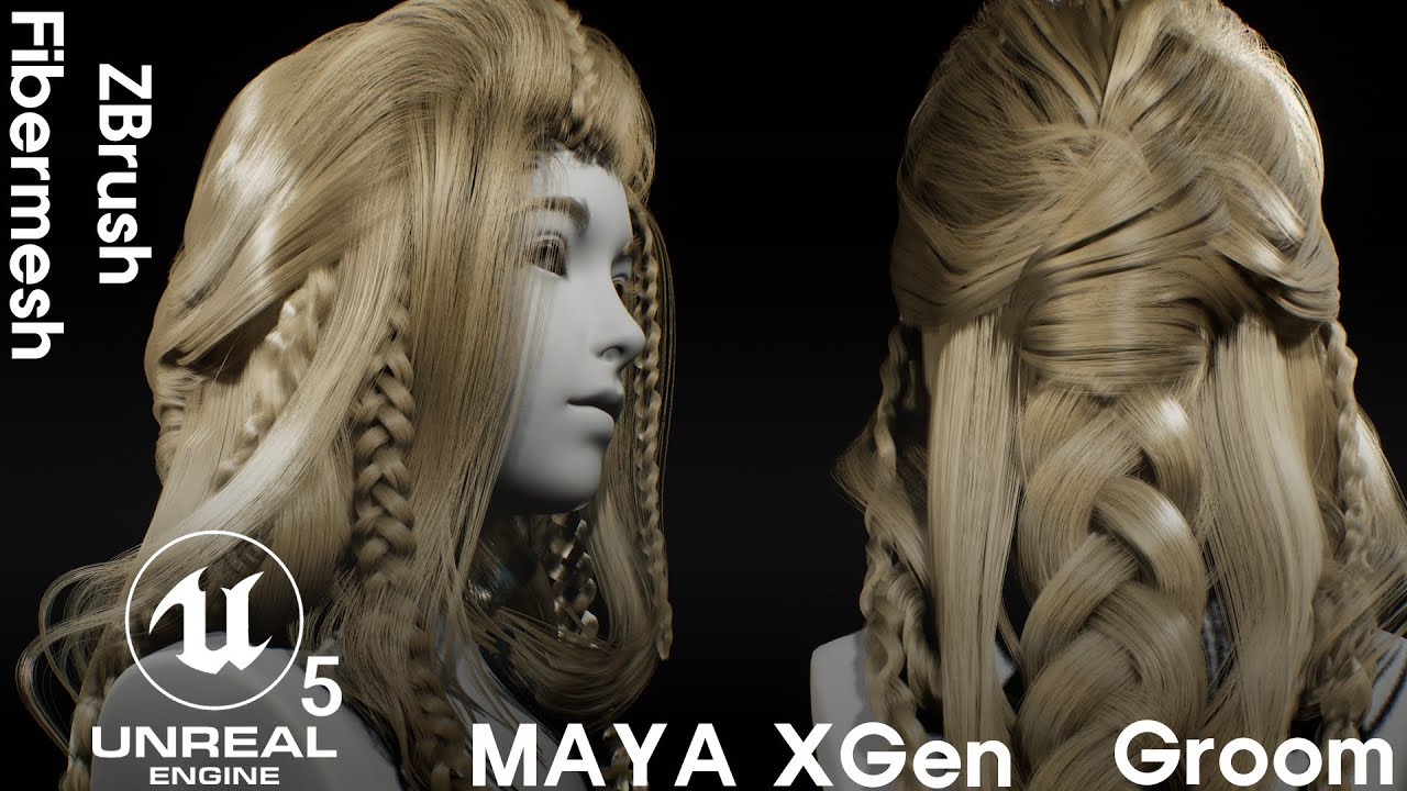 리얼타임 사실적인 헤어 만들기 Creating Realistic Real-time Hair | ZBrush Fibermesh ...