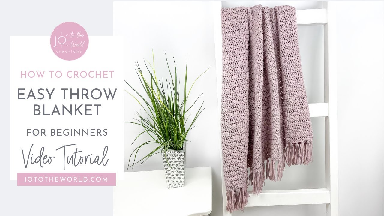 How to Crochet a Blanket for Beginners Step by Step Slowly | Easy Throw ...