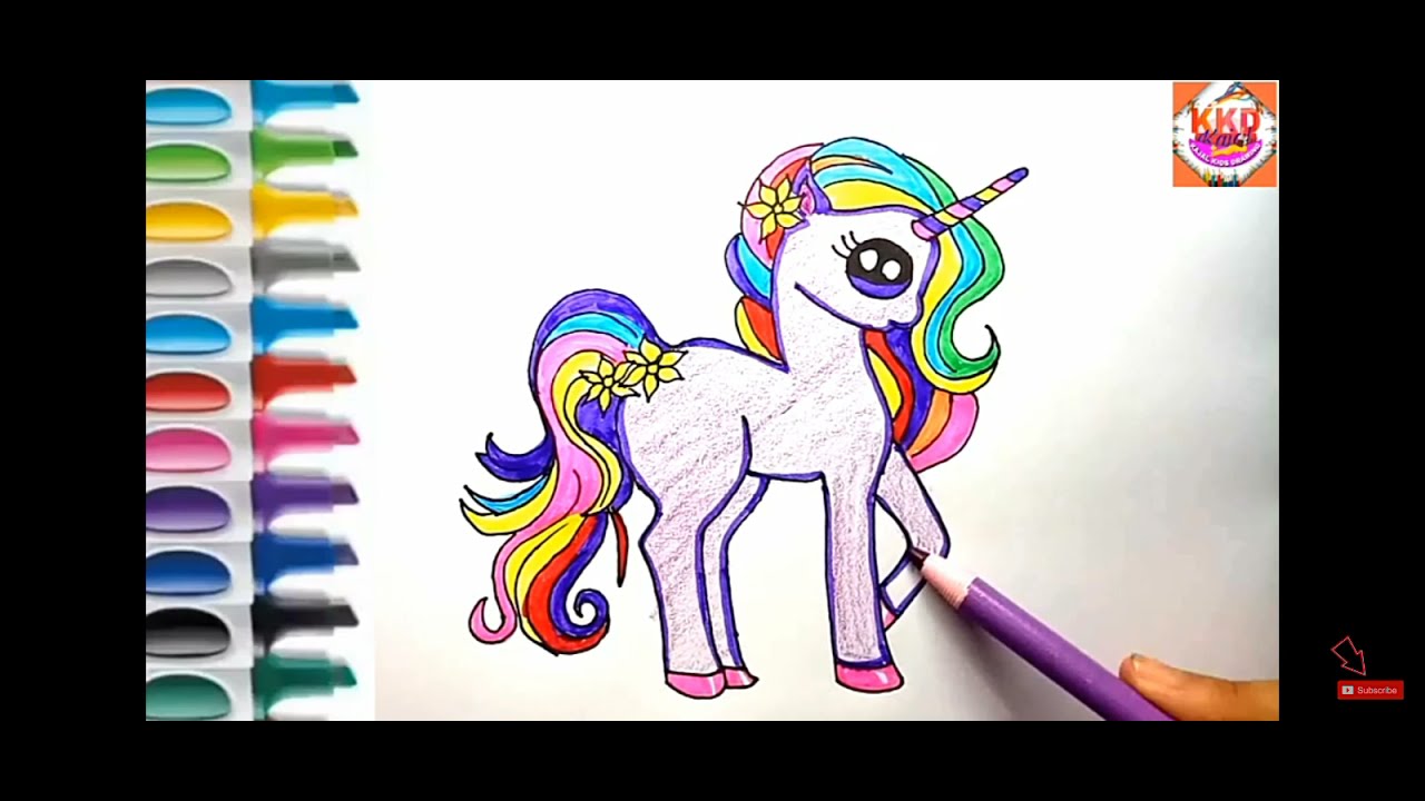 How to Draw a cute easy unicorn | Draw a unicorn | very easy method ...