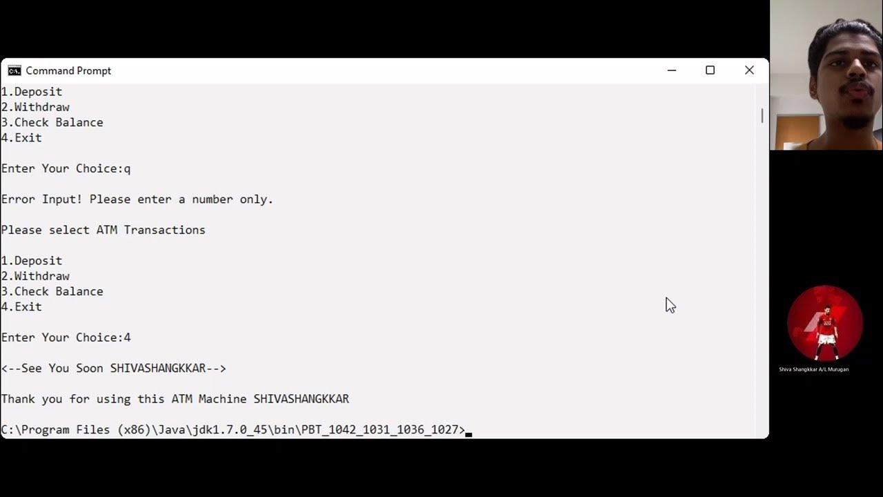 Simple ATM Machine System Using Java(OOP PBT Presentation) - YouTube