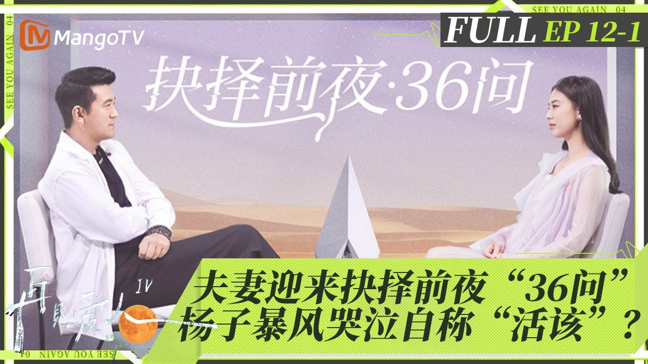 MultiSub | FULL《再见爱人4》EP12-1：夫妻迎来抉择前夜“36问” 杨子暴风哭泣自称“活该”？| SeeYouAgainS4 | MangoTV - YouTube