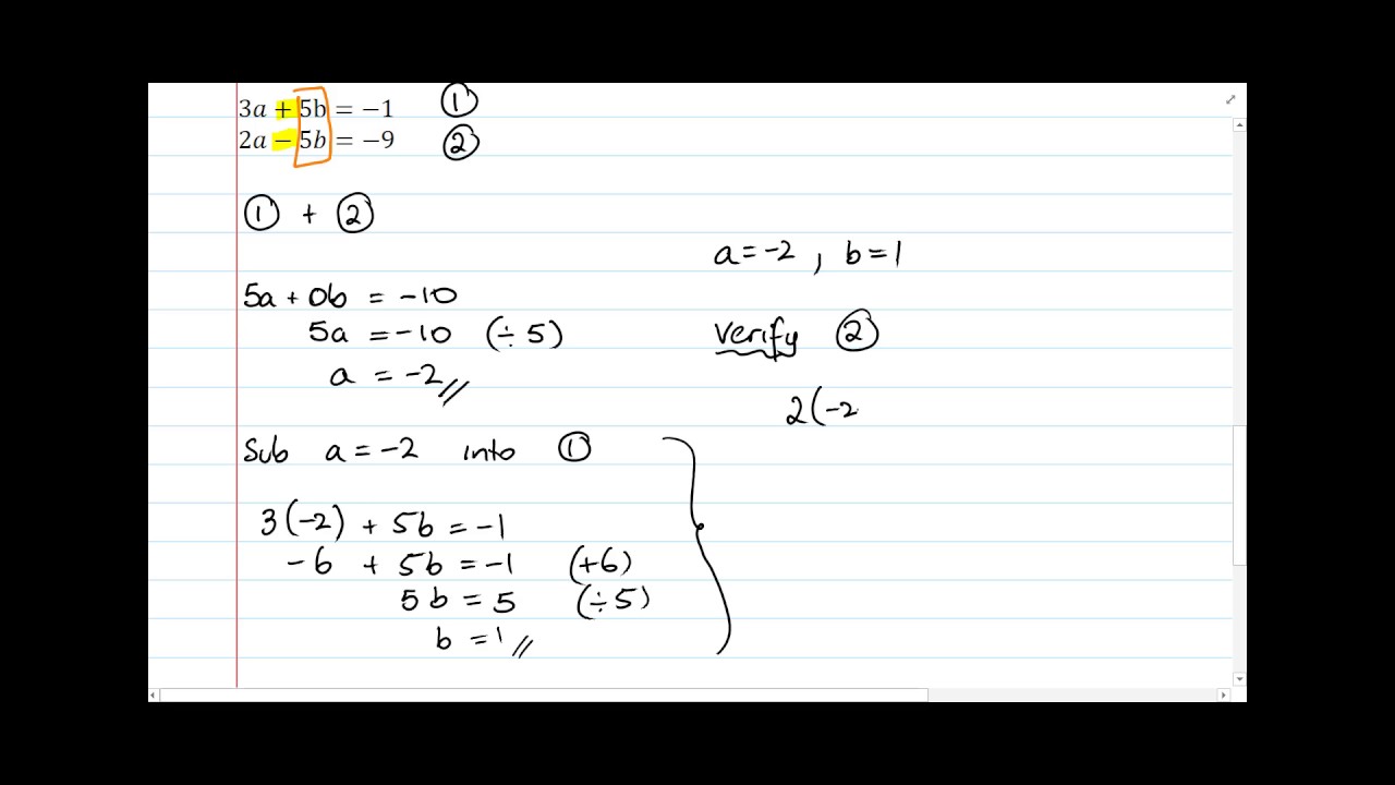 Simultaneous Equations Video 4 - YouTube