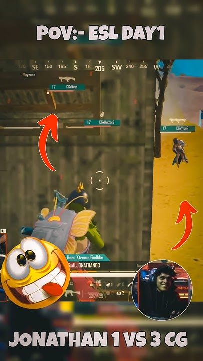 ESL DAY1 👈 @JONATHANGAMINGYT 1vs3 CG😱 #esl #bgmi #shorts #jonathangaming - YouTube