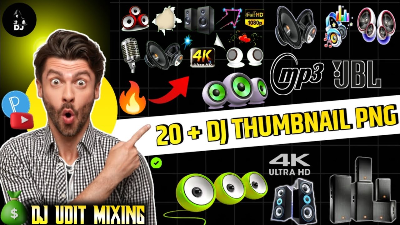 20 + DJ THUMBNAIL PNG DJ UDIT MIXING 👑 - YouTube