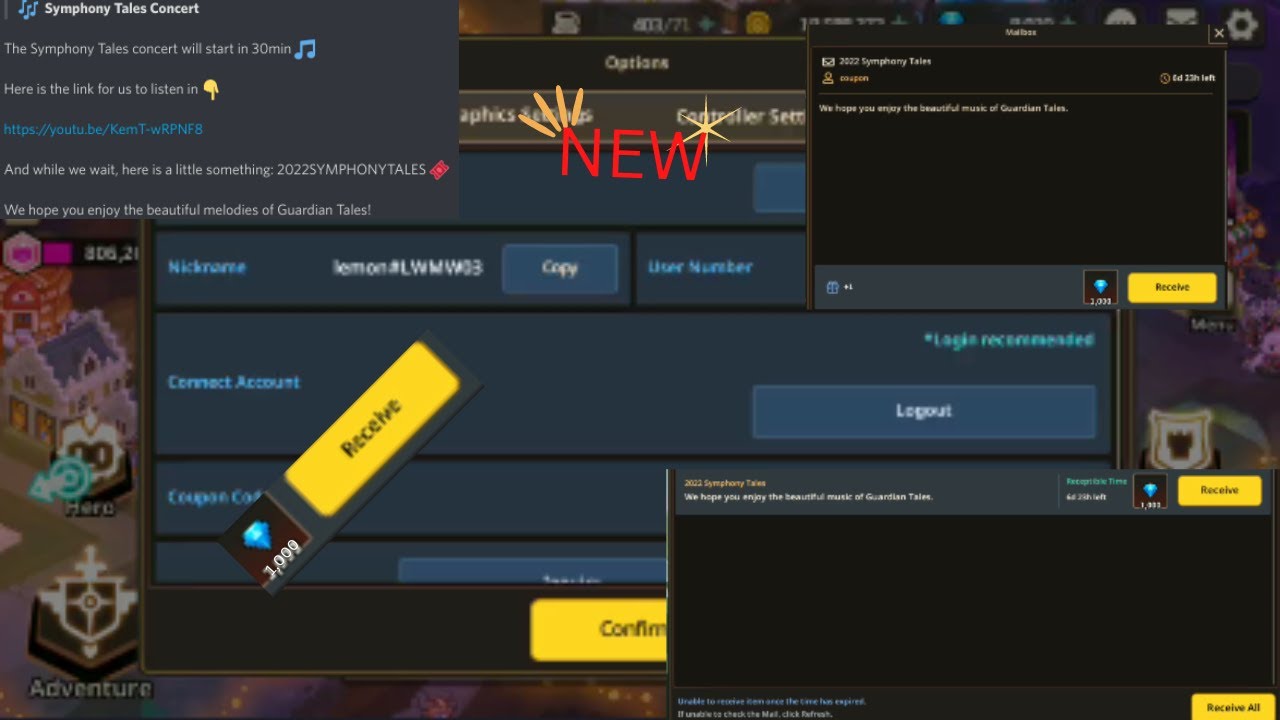 Symphony Tales Concert Codes (Guardian tales) - YouTube