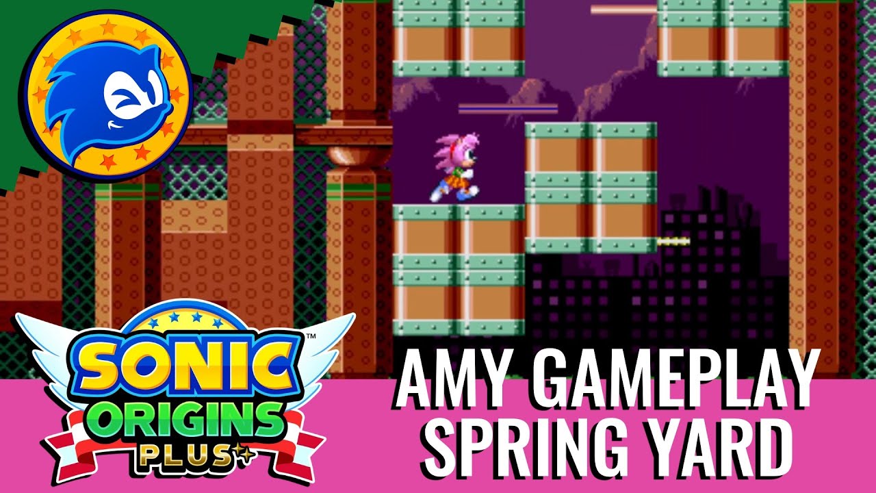Sonic Origins Plus: Amy Rose in Sonic 1 (Spring Yard Zone) - YouTube