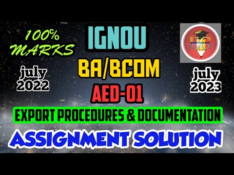 IGNOU SOLVED ASSIGNMENT || AED-01 (2023)|| BA/B.COM/BCOMCAA/BCOMAF ...