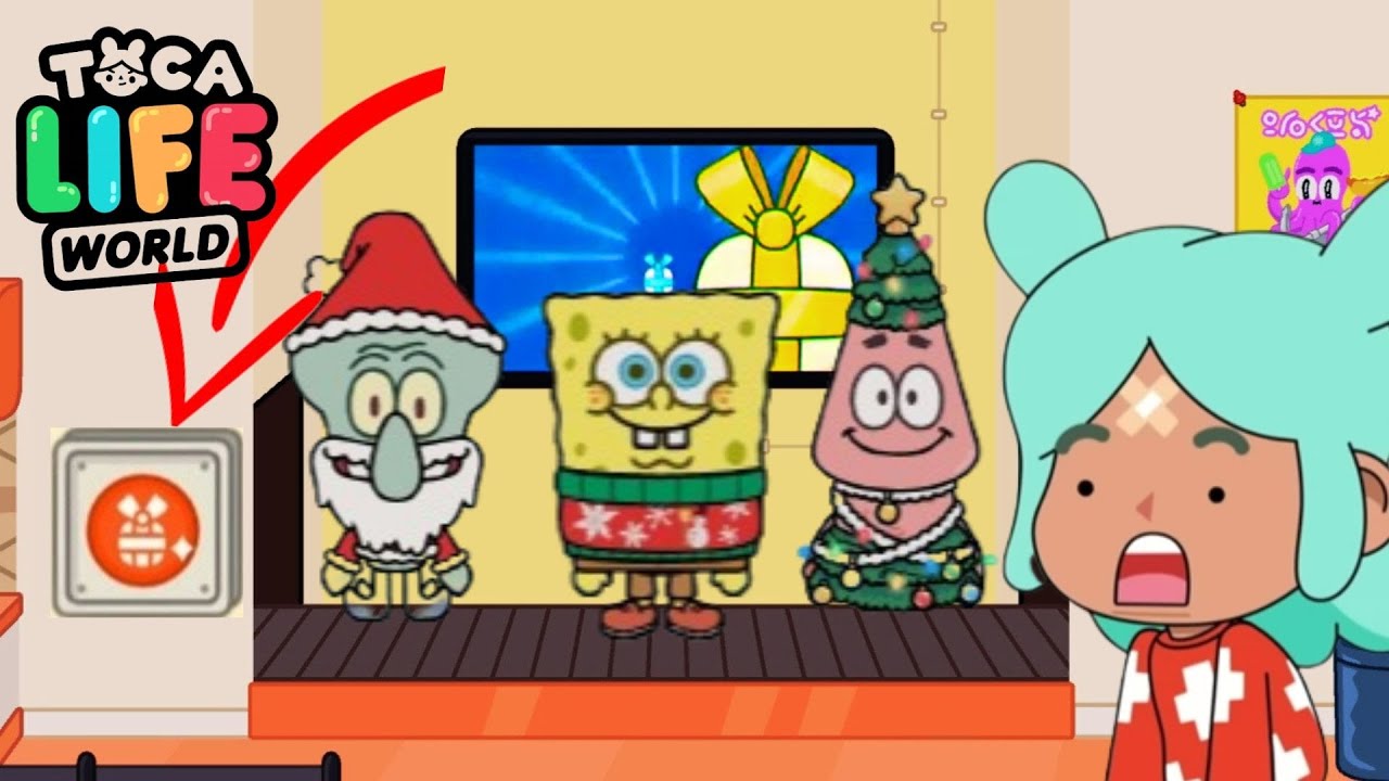 Spongebob as a gift!! Toca Boca Secrets and Hacks 🍍 / Toca Life World 🌍 ...