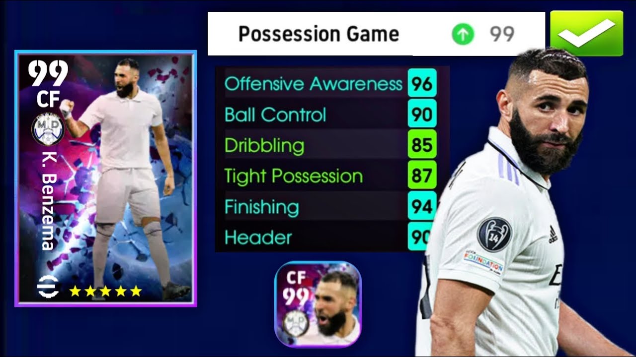 Max rating Benzema 99 card | EFOOTBALL 2023 mobile - YouTube
