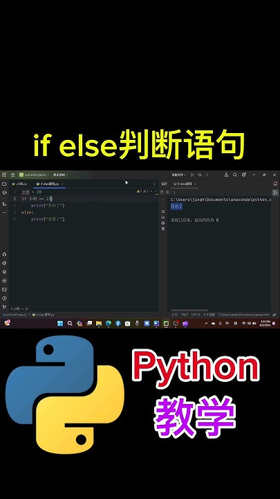 《if Else判断语句》python Python教学 Python编程 Python入门 Coding 基础代码 Youtube