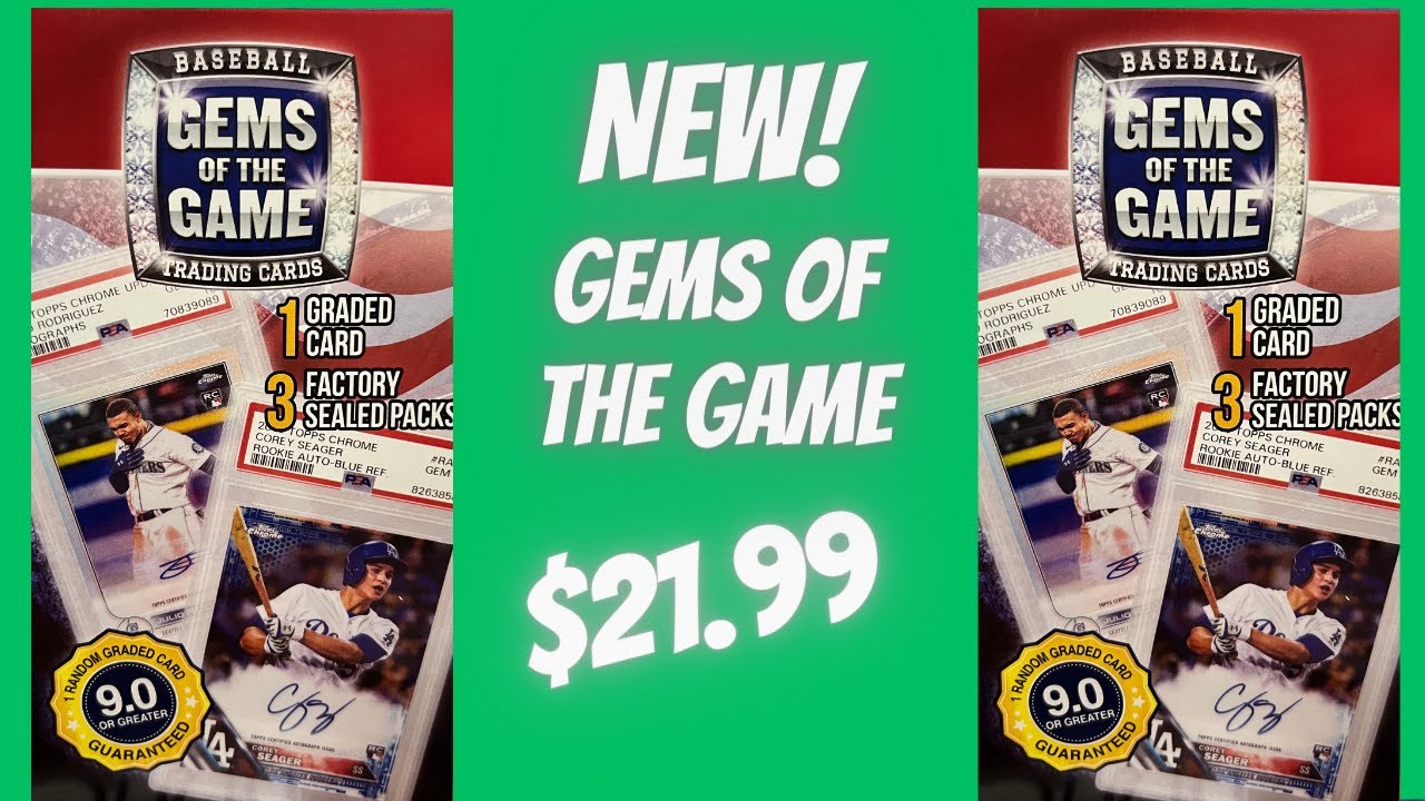 NEW! Gems of the Game! Baseball Card Product ** 1 Graded Card & 3 ...