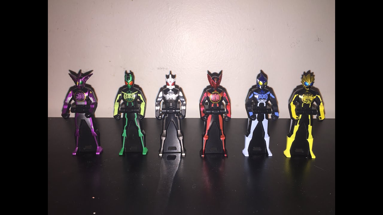 OOO Gashapon Metallic Ranger Keys: Gokaiger/OOO - YouTube