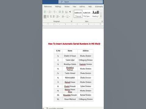 Auto serial number in word | how insert auto serial number in ms word | #shortsfeed # ...