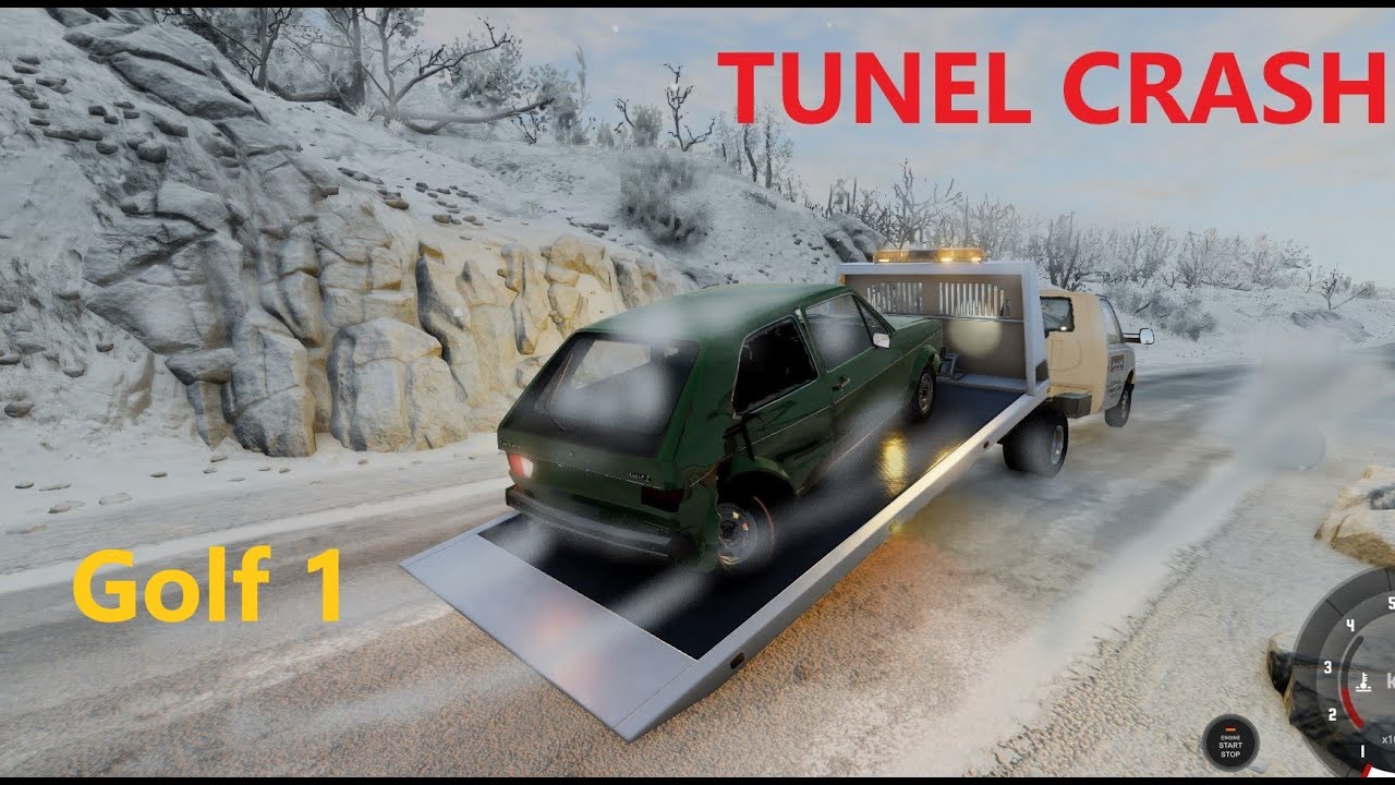 GOLF 1 TUNNEL CRASH SNOW - YouTube