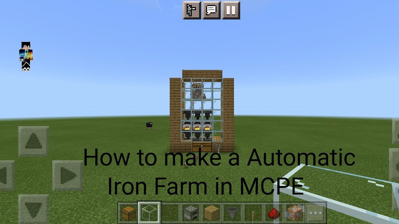 How to make a Automatic Iron Farm in MCPE - YouTube
