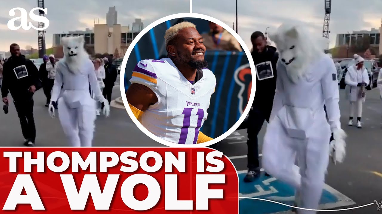 WATCH: Vikings’ Najee Thompson wearing full wolf costume vs Lions - YouTube