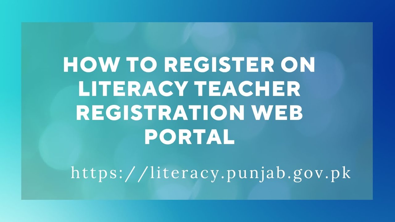 How to Register on Literacy Teacher Registration Web Portal - YouTube
