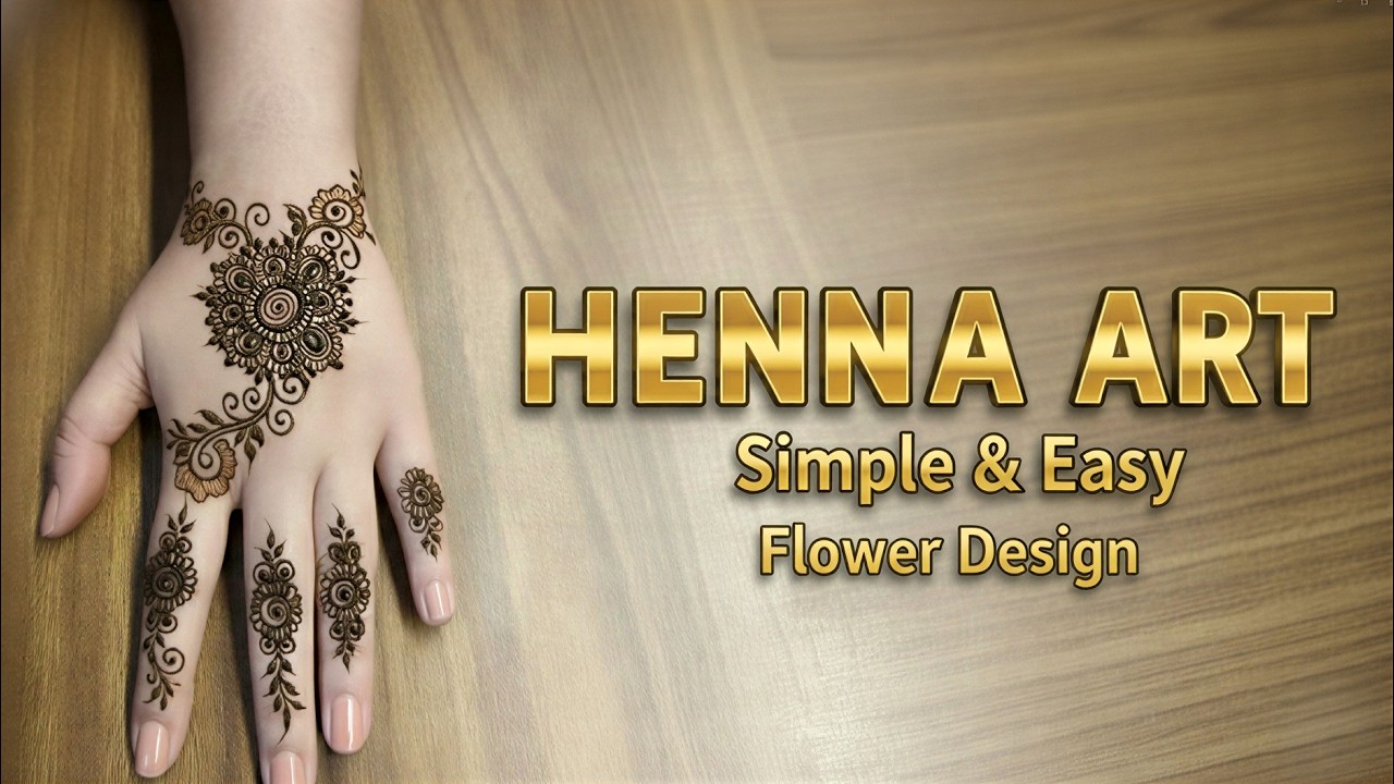 Simple & Easy Mehndi Design for Back Hand | Beautiful Flower Henna Art ...
