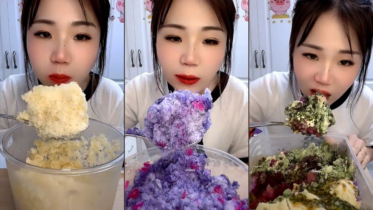 her soft powdery ice eating asmr finishing her ice - YouTube