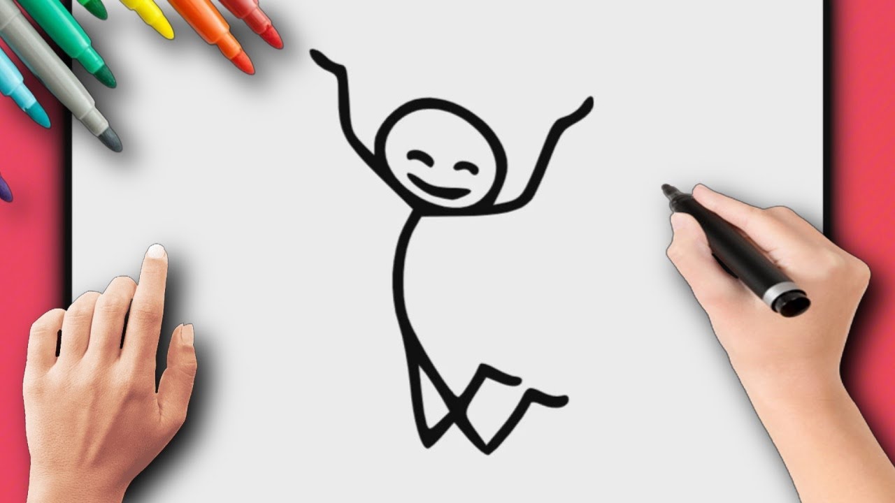COMO DESENHAR UM BONECO PALITO FÁCIL – STICK - DESENHO SIMPLES ...