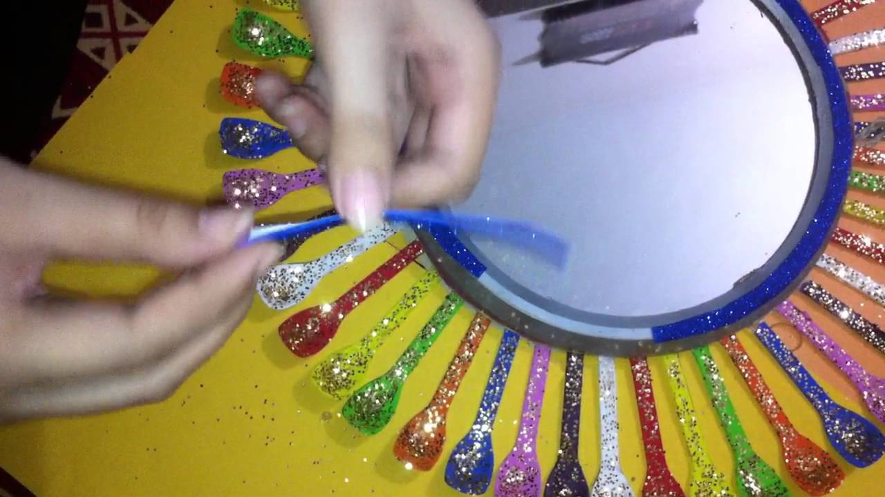 how to make stylish spoon mirror - YouTube