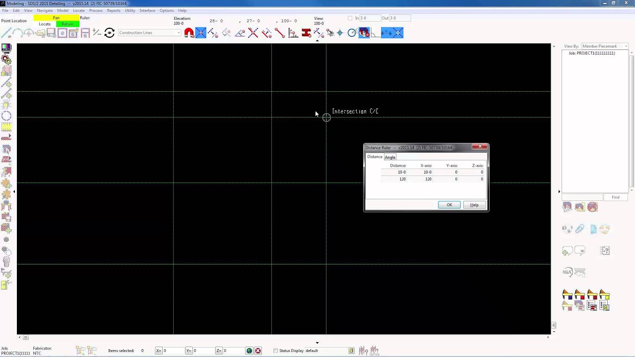 Opening modeling and adding plan view and grid lines - YouTube