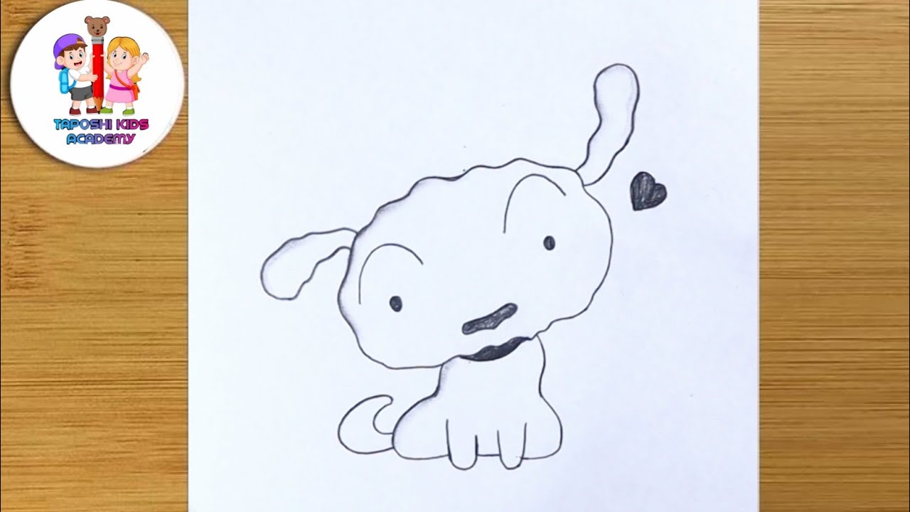 Cute Shiro shinchan dog pencil drawing | dog art @Taposhikidsacademy ...