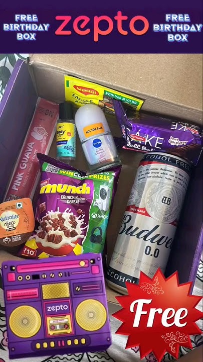 Zepto Birthday Box Free Gift Turns 3 #shorts - YouTube