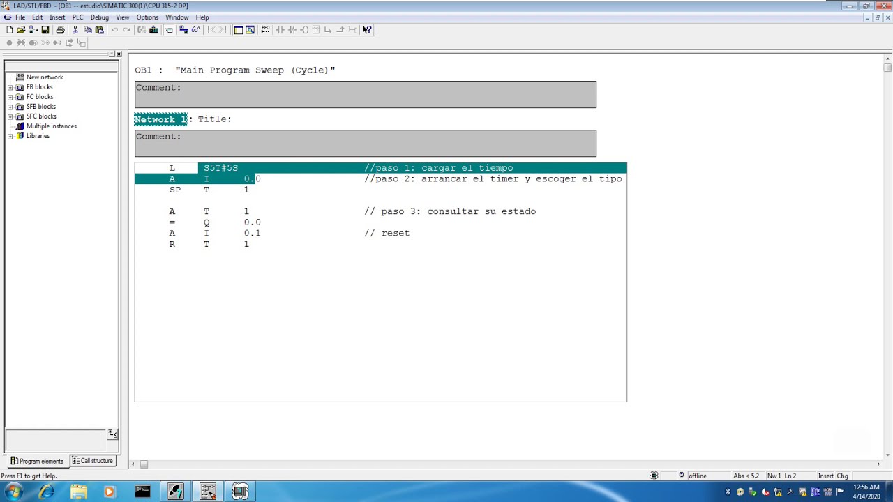 step 7 (s7) - AWL: SP (Pulse Timer) - temporizador de impulso - YouTube